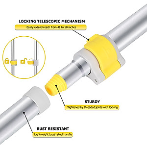 Lalafancy Shower Cleaning Brush, 2 in 1 Tub and Tile Scrubber Brush with 46'' Extendable Long Handle Detachable Stiff Bristles Scrub Brush for Cleaning Bathtub Shower Bathroom