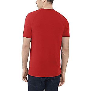 Fruit of the Loom Men's Everlight Modal Raglan Crew T-Shirt, True Red, Large