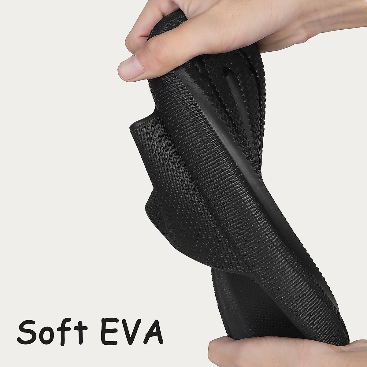 Menore Cloud Slides for Kids Shower Beach Slippers Boys Girls Bathroom Thick Sole Pillow Slippers Summer Non-Slip Pool Sandals（Black,11-11.5Little Kid）