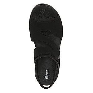 BZees Womens Cleo Strappy Sandal, Black, 8 Wide US