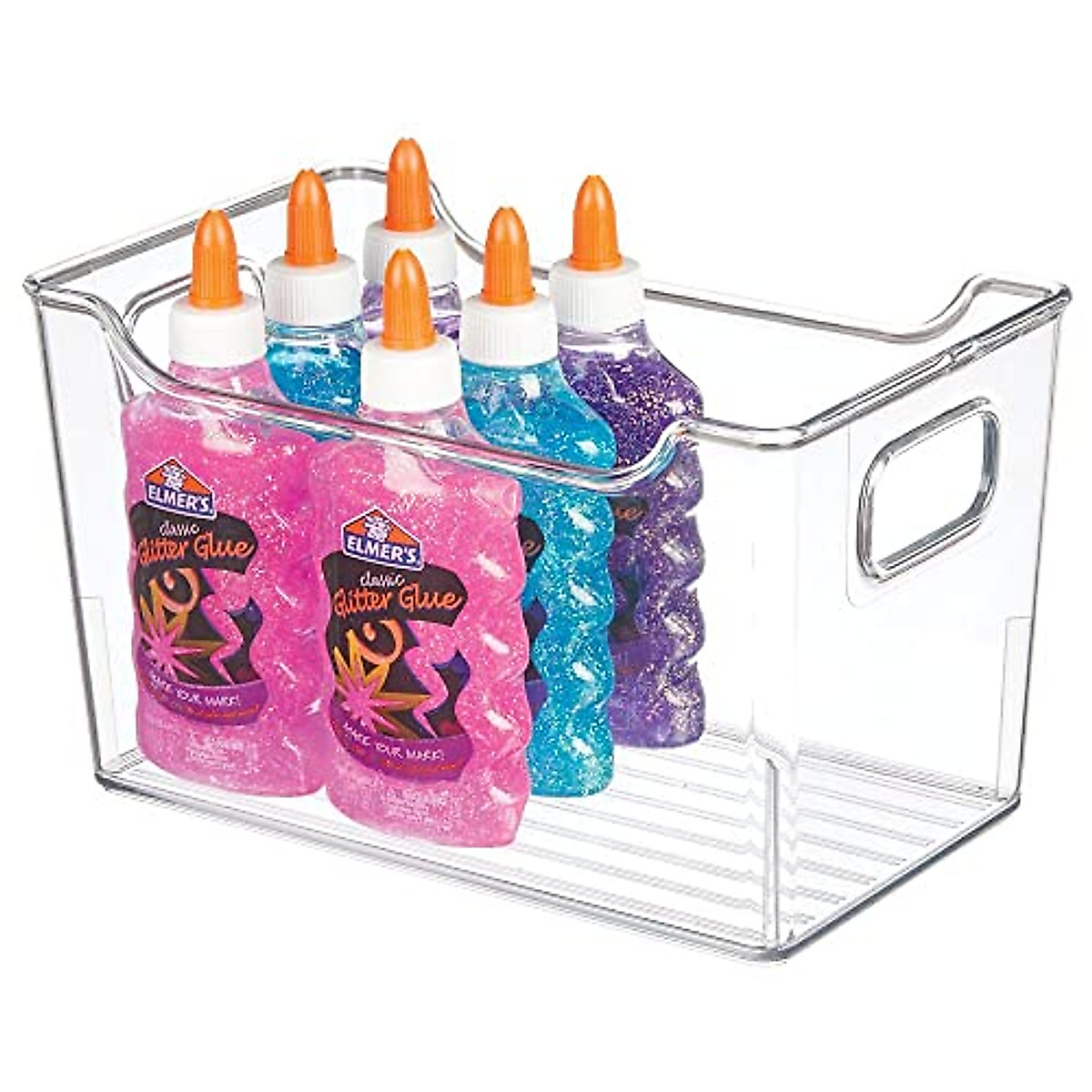 mDesign Deep Plastic Storage Organizer Bin, Craft Room Organization for Classroom, Studio, Shelves, and Closet - Storage for Sewing, Art Supplies, Yarn, and Tools - Ligne Collection - 8 Pack - Clear