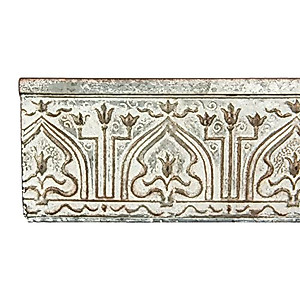 Creative Co-Op White & Grey Decorative Metal Wall Shelf, Zinc