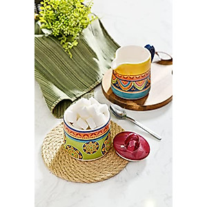 Bico Tunisian Ceramic Sugar and Cream Set, Dishwasher Safe