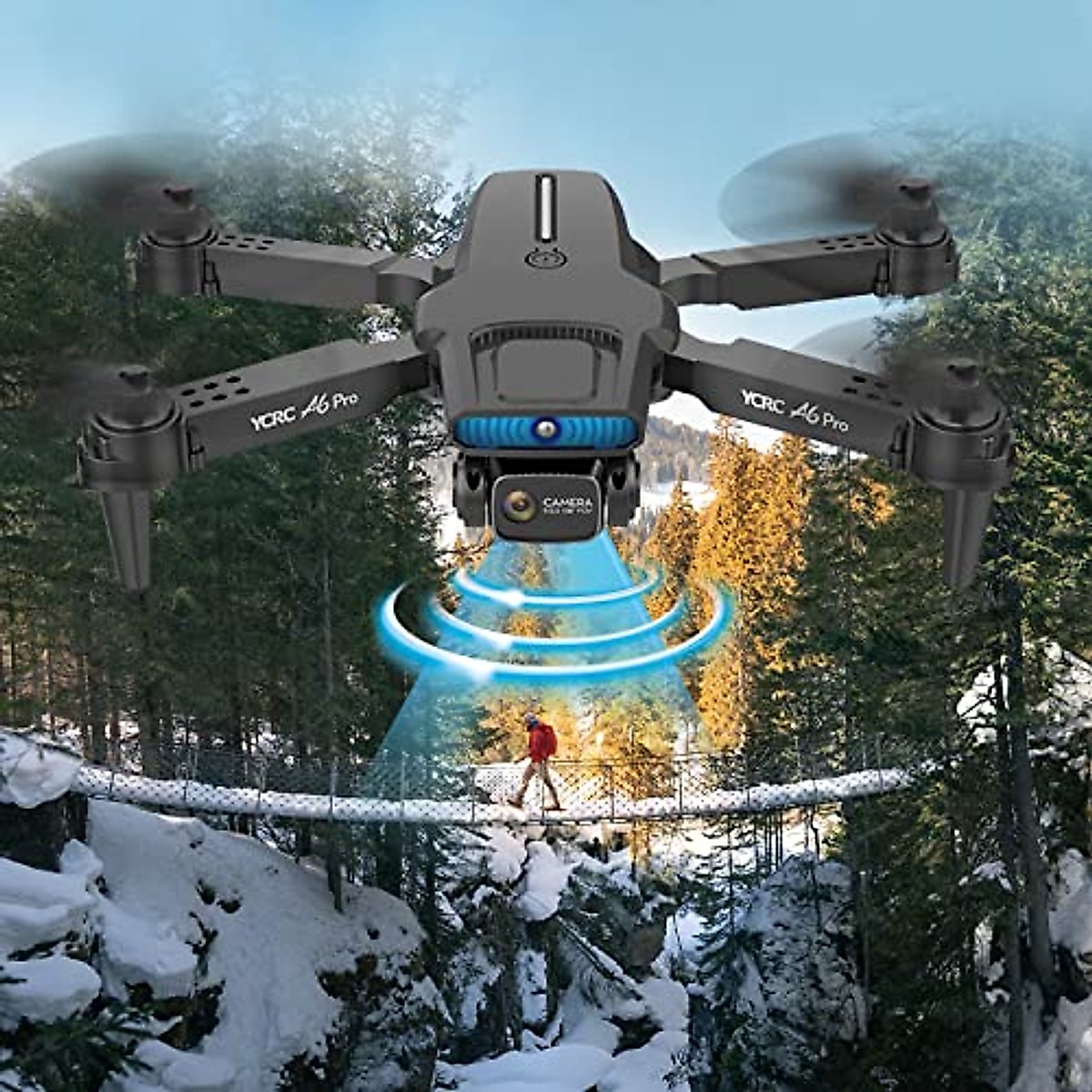 HHD Drone with Camera for Adults, Foldable RC Quadcopter for Beginners with 40 mins Flight Time, App Control, Auto Return Home, Follow Me, 2 Batteries