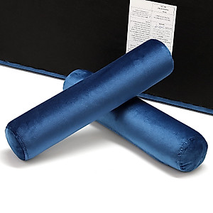 OuchTek 47" Velvet Storage Bench for Bedroom End of Bed Tufted Upholstered Storage Ottoman Bench Modern Long Storage Benches with Seating and 2 Pillows for Foot of Bed Navy Blue