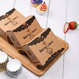 Bake Choice Non-Stick 400pcs Gold Mini Cupcake Liners for baking, Mini Size Foil muffin liners Cupcake Wrappers, Christmas Cupcake Liners for Christmas Decorations