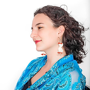 Kathfly Goose Earrings for Women 3 Headed Goose Earrings Cute Funny Weird Earrings Quirky Earrings Farm Pet Animal Earrings Acrylic Jewelry for Lovely Gift Charm