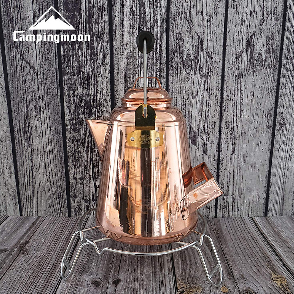 CAMPINGMOON Camping Campfire Trivet Cooking Stand Open Fire Tripod MS-69 Stainless Steel