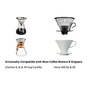 Barista Warrior Compatible with Hario V60 Pour Over Coffee Filters - Reusable Stainless Steel - Best Coffee Maker and Bar Accessories (Gold Titanium Coated)