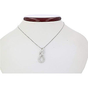 Vir Jewels 1/5 cttw Diamond Pendant, Diamond Swirl Infinity Pendant Necklace for Women in 10K White Gold with 18 Inch Chain, Prong Setting