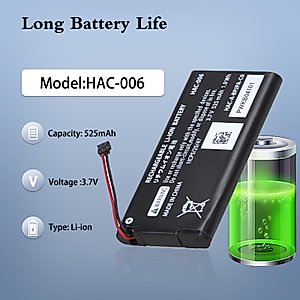 PowerTrust Replacement HAC-006 Battery Compatible with Nintendo Switch HAC-015 HAC-016 Joy-Con Controller HAC-A-JCR-C0 HAC-A-JCL-C0 (2 Pack)