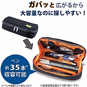 Kokuyo Pen Case, Shellbro, Black x Orange (F-VBF190-1)