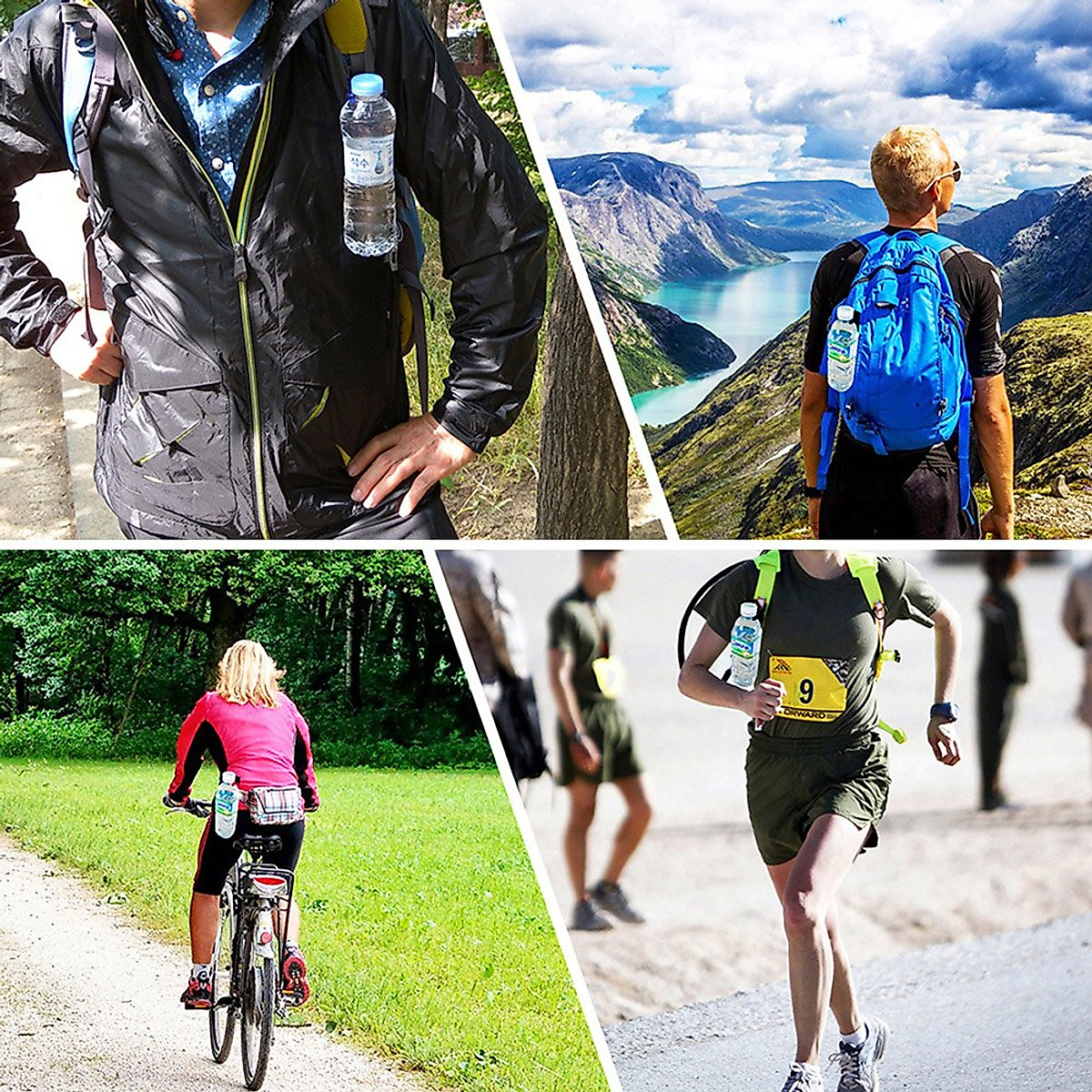 GarageSeoul Water Bottle Clip, Water Bottle Holder,Pack of 4,Bottle Drink Holder,Bottle Buckle,Bottle Buckle for Outdoor Camping Traveling Fitness Yoga, Cellphone Holder, Cellphone Stand