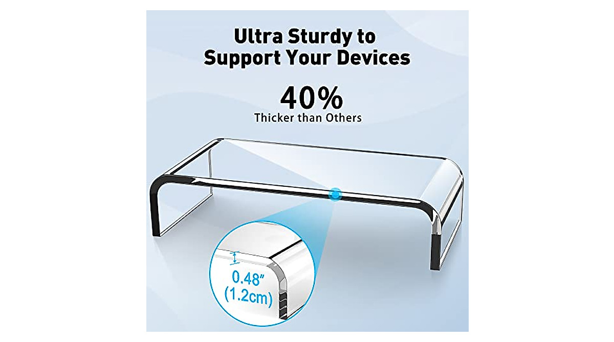 AboveTEK Acrylic Monitor Stand, Premium Large Monitor Riser 20 inch ...