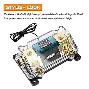 KEDAKEJI 0/2/4 Gauge Car Audio Digital Led Display Fuse Holder ANL 100Amp Include Fuse Distribution Block 1 way in 1 way out