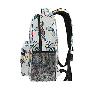 School College Backpack Rucksack Travel Bookbag Outdoor Animals (Insect Summer)