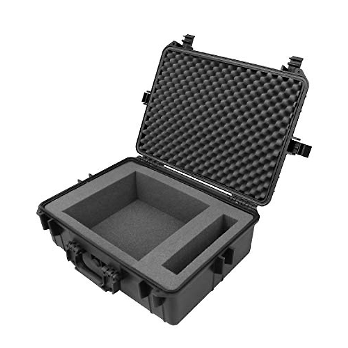 CASEMATIX Waterproof Projector Case Hard Shell Projector Bag Compatible with Epson Home Cinema 2100, 2150 & Select PowerLite Projectors with Foam Interior, Padlock Rings and Folding Handle, Case Only