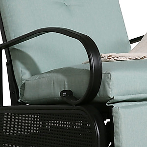 Ulax furniture Outdoor Recliner Chair Adjustable Patio Reclining Lounge Chair with 100% Olefin Cushion (Mist)