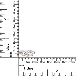 1/10 CT Natural Diamond Two Tone Heart Infinity Anchor Rope Promise Ring 14k White Gold Over Sterling Silver (I-J Color, I2-I3 Clarity, 0.10 Cttw) Ring Size -8.5