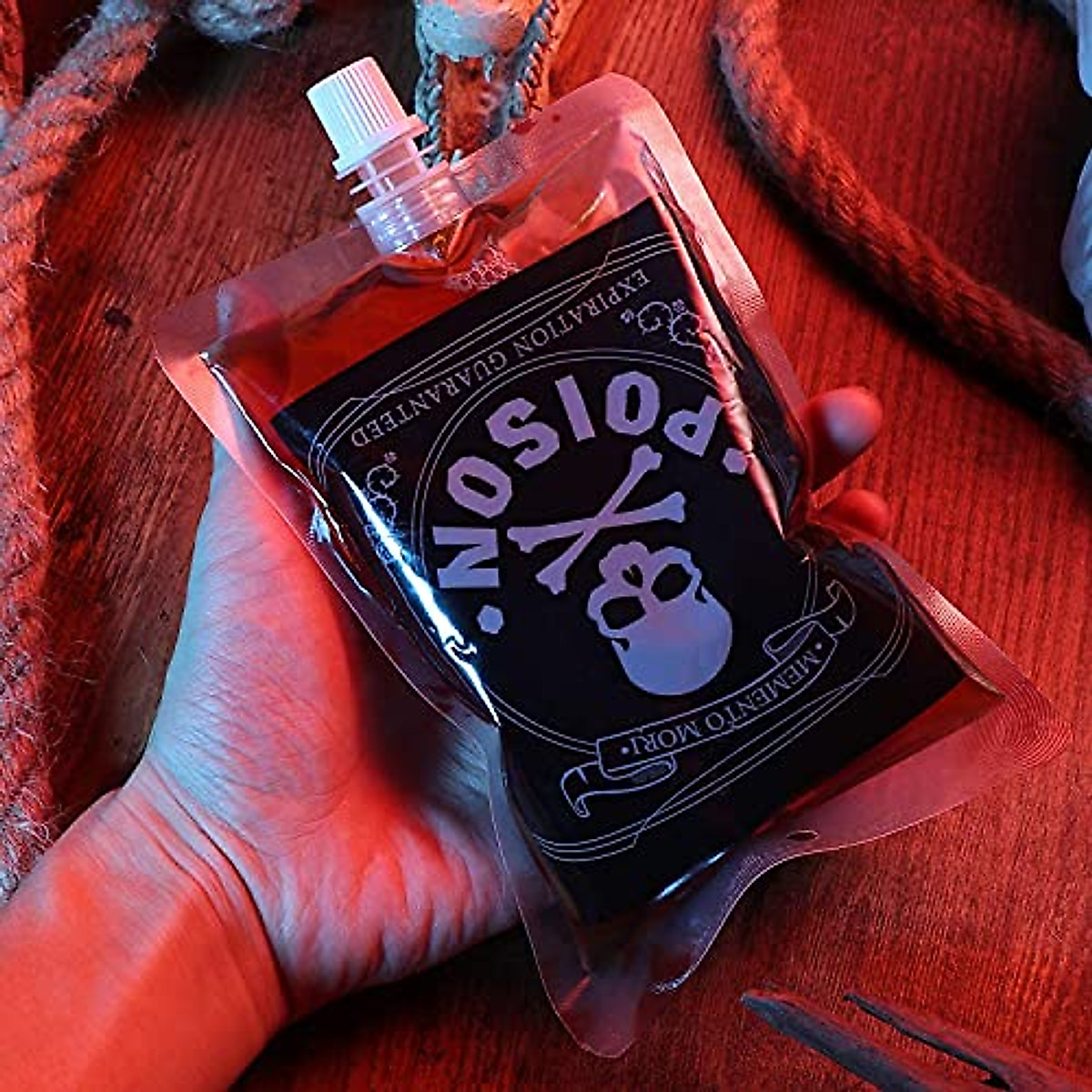 21 Packs Halloween Blood Bags for Drinks,Reusable Blood Cups Containers with Funnel Reusable Drink Container for"Blood" of Theme Parties for Drinks Halloween Zombie Vampire Party Favors Costumes Props