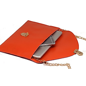 Amaze Fashion Women Handbag Shoulder Bags Envelope Clutch Crossbody Satchel Purse Tote Messenger Leather Lady Bag (Orange)