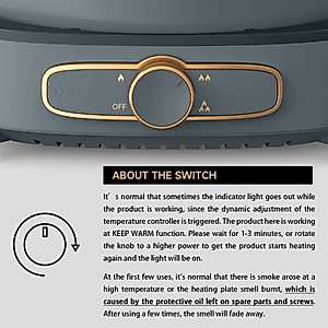 Dezin Hot Pot Electric with Divider, 5L Double-Flavor Shabu Shabu Pot, Dual Sided Removable Non-Stick Hotpot Pot Electric, 3" Depth Chinese Hot Pot with Multi-Power Control, 2 Silicone Ladles Included