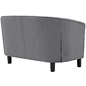 Modway Prospect Velvet Upholstered Contemporary Modern Loveseat In Gray