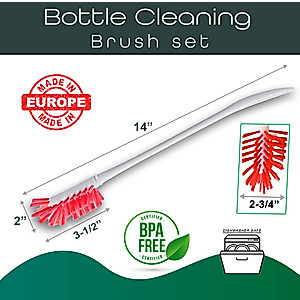 2 Pack Water Carbonating Sodastream Bottles Bundle with Deliqo 14 inch Bottle Cleaning Brush Original Soda Stream Reusable Sparkling Extra 1L 1 Liter