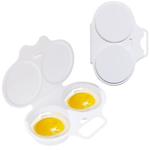 Microwave Egg Cooker Microwave Egg Poacher Microwave Egg Boiler 2Pcs Food Grade PP Microwave Egg Poacher with Lid 2 Cups Handled Heat Resistant Microwave Egg Maker