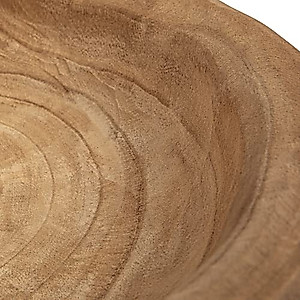 Creative Co-op DA5751 Handmade Decorative Paulownia Wood Bowl, Natural,19 liters