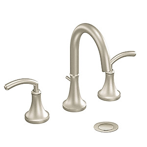 Moen TS6520BN Icon Two-Handle High Arc Bathroom Faucet without Valve, Brushed Nickel
