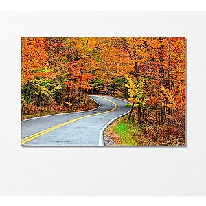 Road to Vermouth USA Autumn Landscape Canvas Print 5 Panels / 36x24 inches