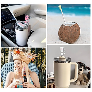 GLBEAR Straw Cover Cap for Stanley Cup, Silicone Straw Topper Compatible with Stanley 30&40 Oz Tumbler with Handle,Straw Protectors, 10mm Reusable Straw Covers (mini cup)