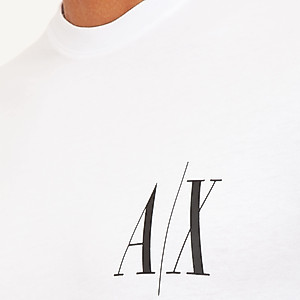 A|X ARMANI EXCHANGE mens Icon Chest Graphic Long Sleeve T-shirt T Shirt, White, Large US