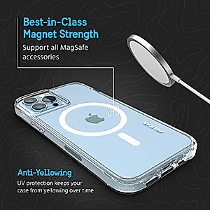 Pelican iPhone 13 Pro Case with Screen Protector [Compatible With MagSafe] [10FT MIL-Grade Drop Protection] Shockproof Phone Cover for iPhone 13 Pro with 9H Tempered Glass, Anti-Yellowing - Clear