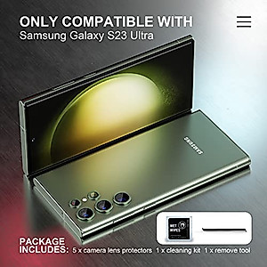 Choiche for Samsung Galaxy S23 Ultra Camera Lens Protector, Scratch-Resistant Tempered Glass with Alloy Edge Camera Cover Screen Protector Decoration Accessories for S23 Ultra 5G 2023 – Green