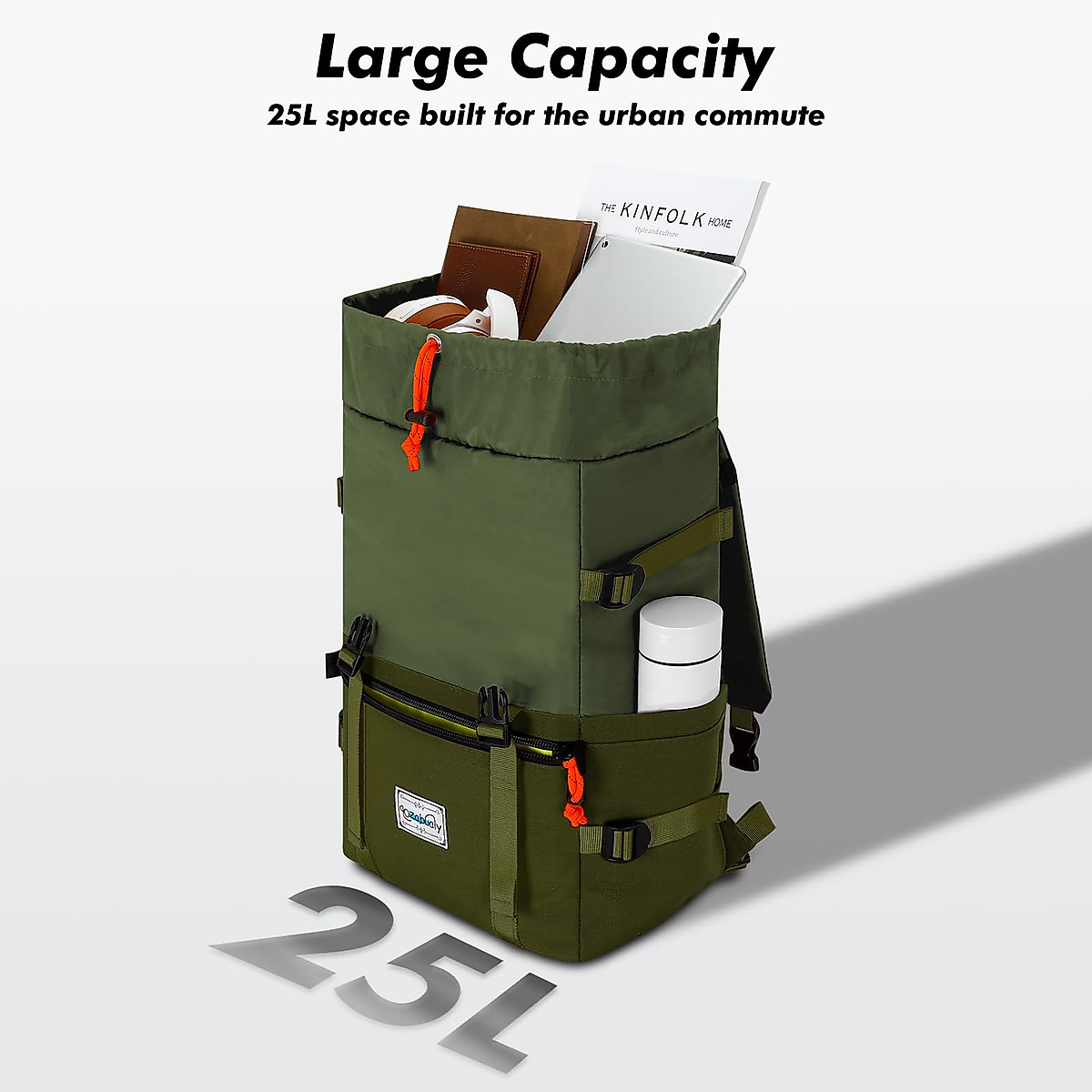 qozabualy Top Flap Design Backpack, XL Outdoor Travel Daypack/Vintage Backpack for Men Women - Younger Quick Pack