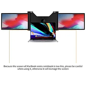 FKA Portable Monitor for Laptop, Portable Screen, Dual or Triple Screen 13.3''1080P IPS USB-A/Type-C/HDMI Monitor Extender, Compatible with 14.5''-16''Laptop, Splint is Retractable, Stretch Bracket Be