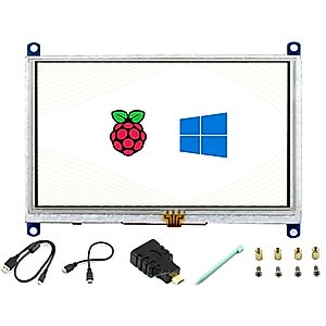 waveshare 5inch HDMI LCD (B) 5" 800×480 Resistive Touch Screen LCD TFT Monitor for Raspberry Pi 4B/3B+/3B/2B/A+/Zero/Zero W/WH, PC Windows 10/8.1/8/7, Driver Free