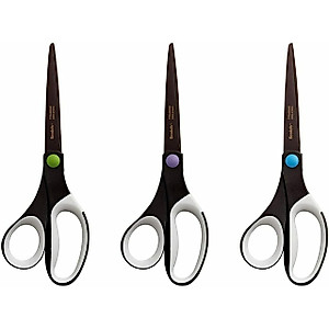 Scotch 8" Precision Ultra Edge Non-Stick Scissors, 3-Pack, Ideal for Fabric, Crafts and photos (1468-3AMZ)