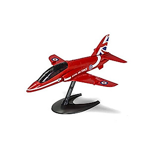 Airfix Quickbuild RAF Red Arrows Hawk Snap Together Plastic Model Kit J6018, Red & Black, 10 x 6 x 2 inches