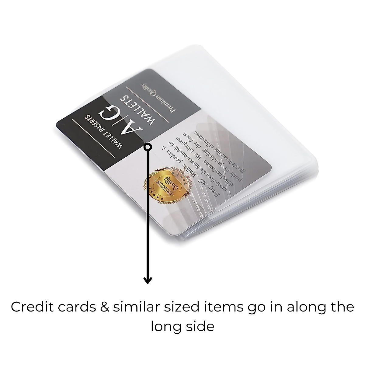 AG Wallets Set of 2 Clear Premium Quality Wallet Insert from (Trifold 6 Page)