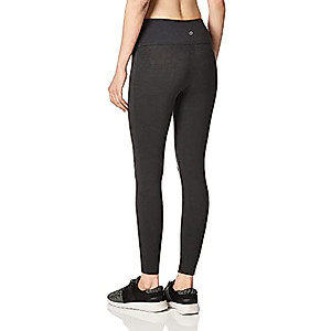 Spalding Women's Misses Activewear High Waisted Cotton/Spandex Ankle Legging, Charcoal Heather, S