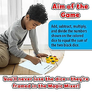 Small World Toys Math Fidget Toys for Kids 8–12, Math Magic Mixer Educational Games with Math Dice and Score Pad, Handheld Games for Kids, Fidget Game Math Manipulatives Learning Games