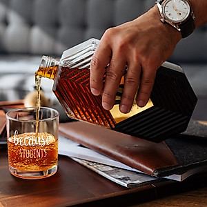 DAZLUTE Teacher Appreciation Gifts, Because Students Whiskey Glass for Men Teacher Male Professor Teachers Day Graduation Day Birthday Christmas, Best Teacher Gifts Thank You Gifts from Students, 10oz