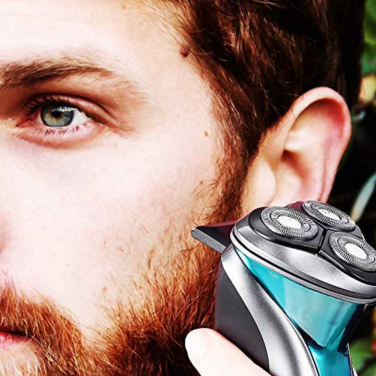 Electric Razor for Men，FlySpur Shaver Rotary Cordless Beard Pop-trimmer Wet Dry Shaver IPX7 100% Waterproof with Time Display