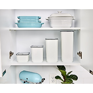 iDesign Recycled Plastic XL Dry Goods Kitchen Canister with Airtight Lid – 6.34" L x 4.79” W x 11.68” H, White