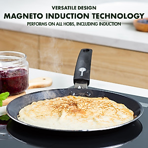 GreenPan Pancake Pan, Non Stick, Toxin Free Ceramic Frying Pan - Induction, Oven & Dishwasher Safe Cookware - 28 cm, Black