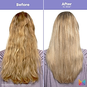 Matrix So Silver Toning Purple Hair Mask | Deep Conditioning | Repairs Damaged Blonde & Silver Hair | Neutralizes Yellow Tones | For Color Treated or Bleached Hair | Packaging May Vary | Vegan