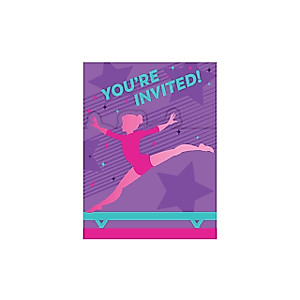 Creative Converting 347441 Gymnastic Party Foldover Invitation